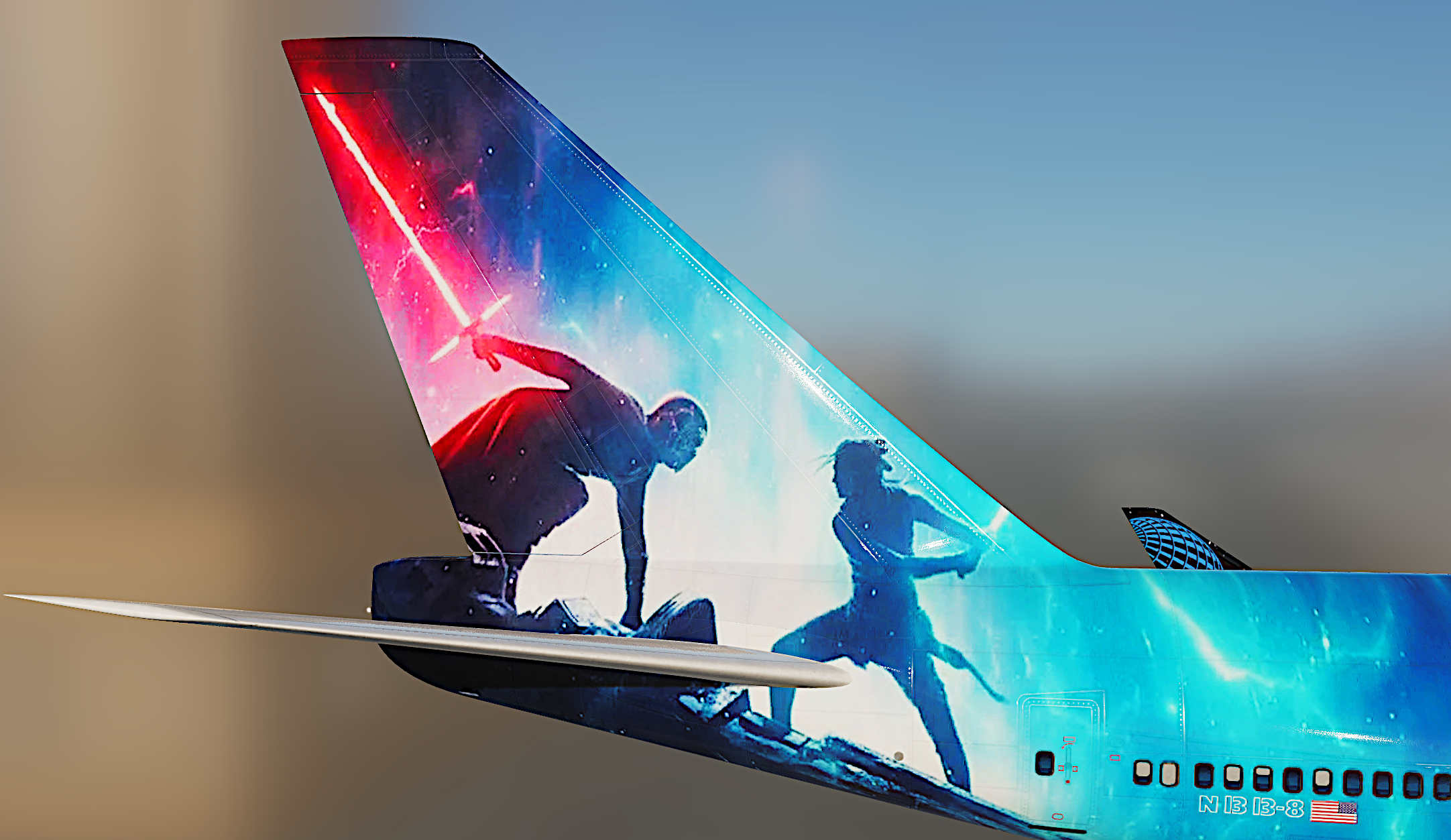 Boeing 747 UNITED Airlines _ Star Wars.. Rise Of Skywalker